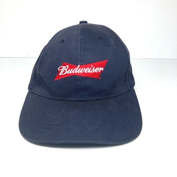 Budweiser | Accessories | Budweiser Baseball Hat Cap Navy Blue Embroidered Logo Adjustable Strap ...